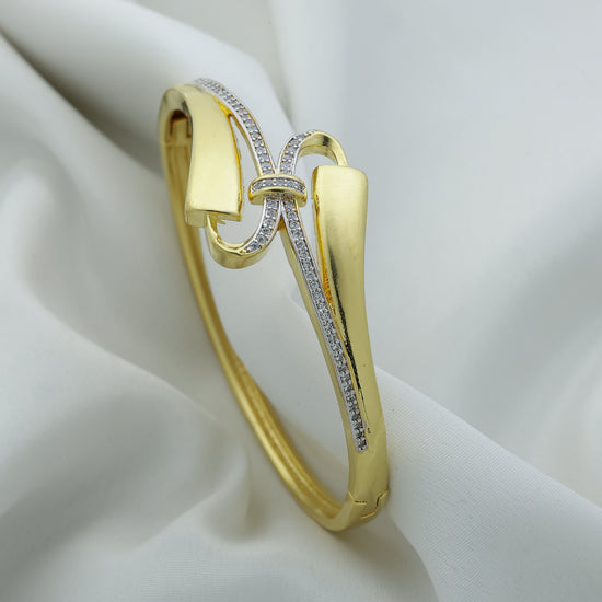 24KT Gold Plated Infinity Bracelet for Women | Elegant Crystal Cuff ...